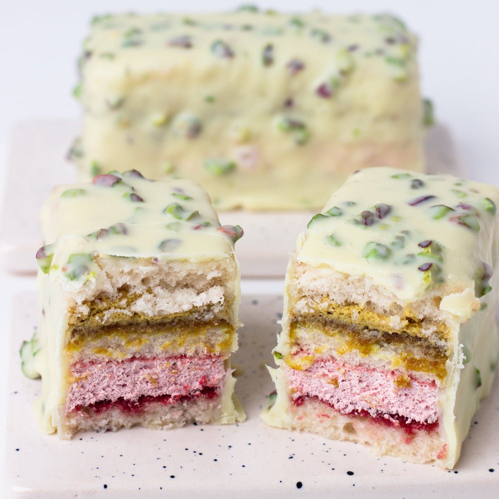 Pistachio Raspberry Cake – Shree Mithai